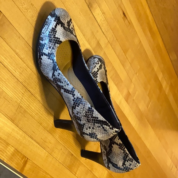 Clarks | Shoes | Clarks Snake Skin Heels | Poshmark